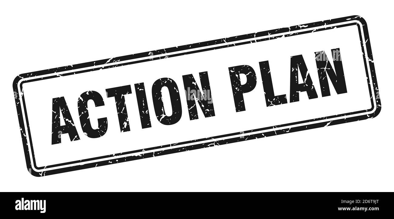 action plan stamp. square grunge sign isolated on white background ...