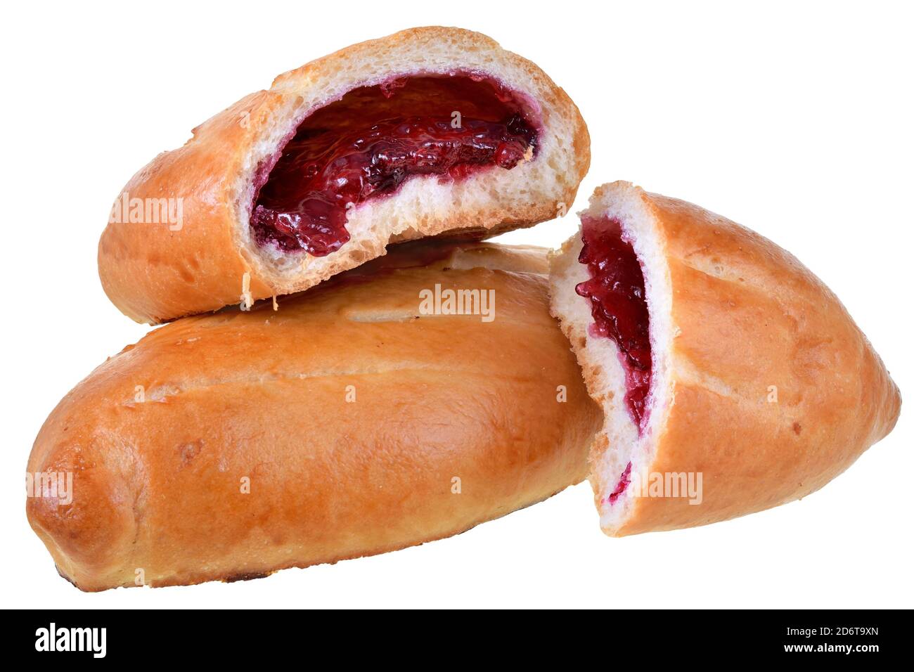 Sweet bun with berry filling isolated on white background Stock Photo ...