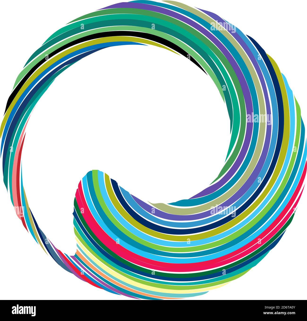 Circular Spiral, swirl, twirl design element. Concentric, radial and ...