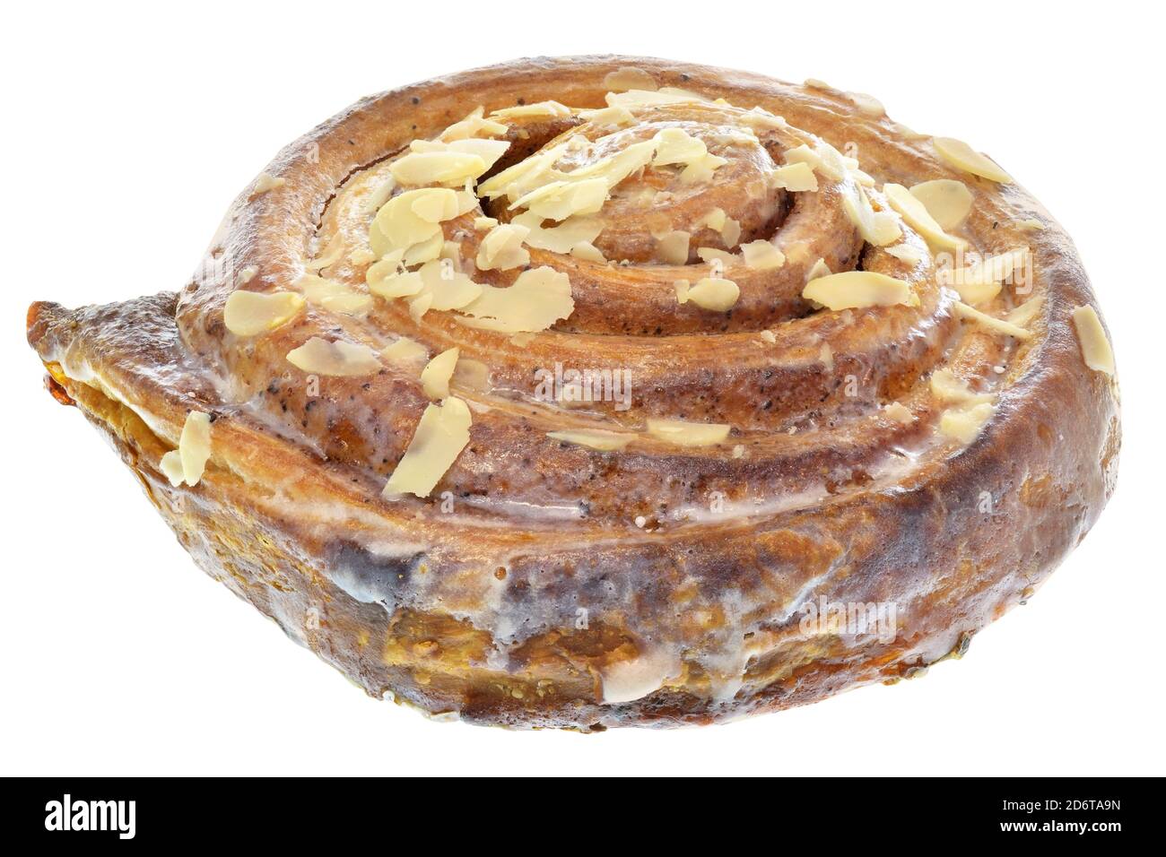 Butter bun snail close-up isolated on a white background Stock Photo ...