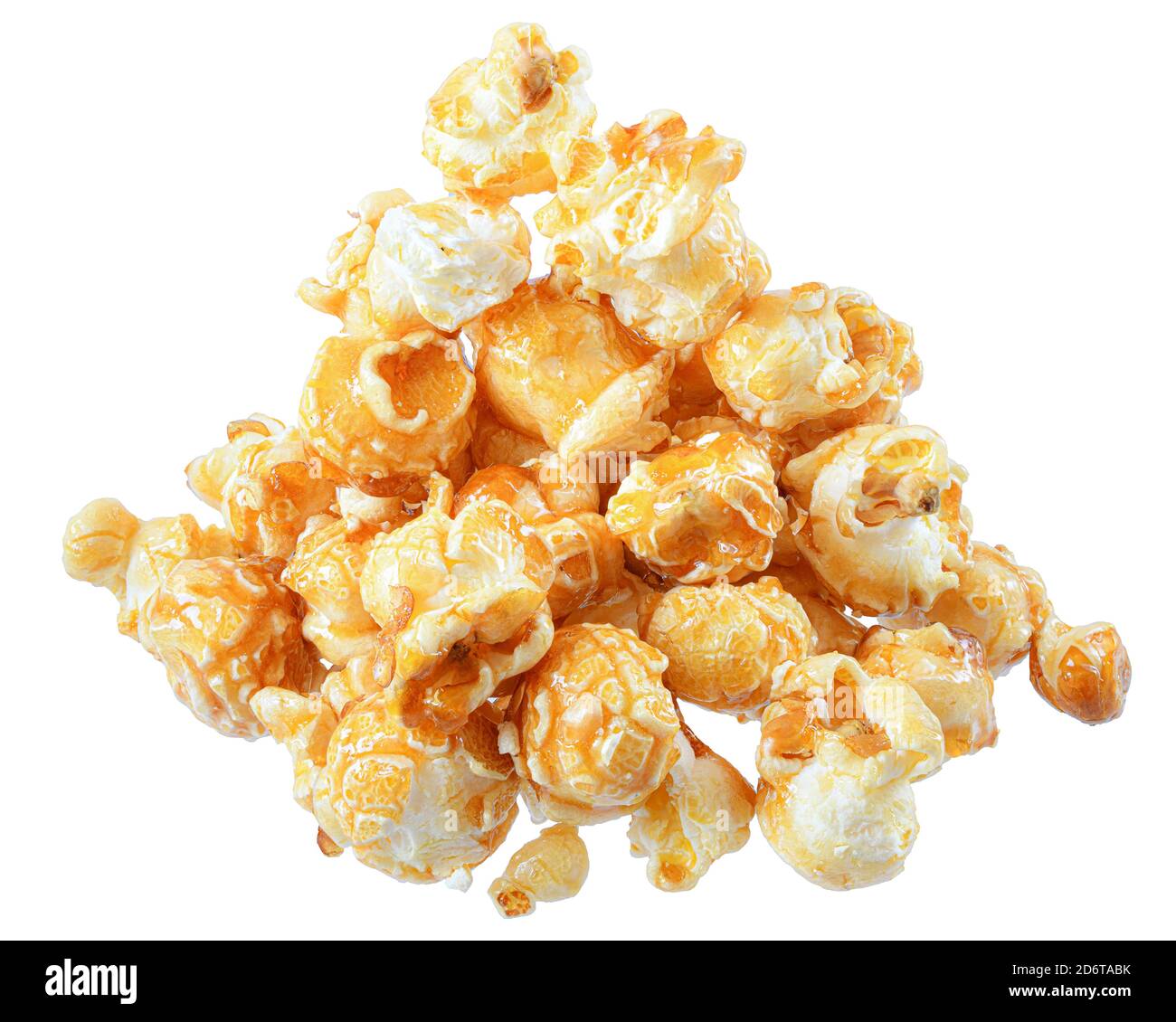 Sweet popcorn in caramel isolated on white background Stock Photo - Alamy