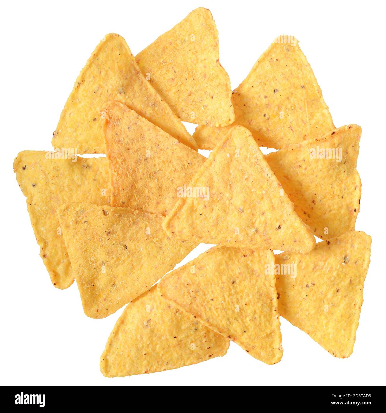 Heap of corn chips top view isolated on white background Stock Photo ...