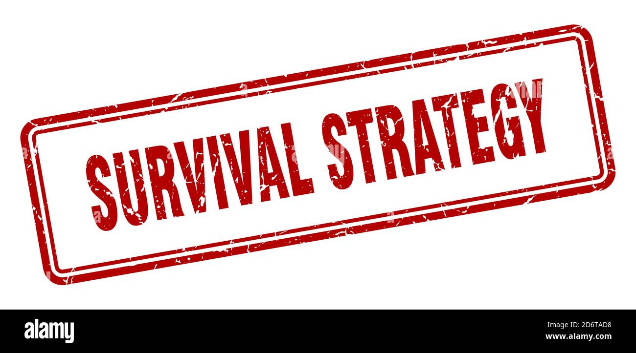 survival strategy stamp. square grunge sign isolated on white ...