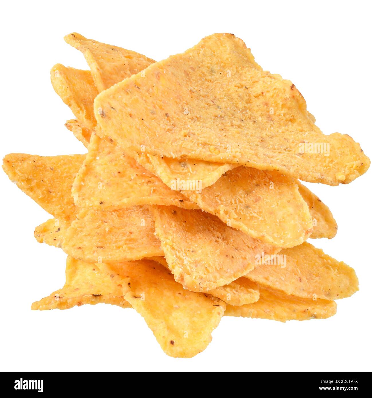Heap of corn chips isolated on white background Stock Photo - Alamy