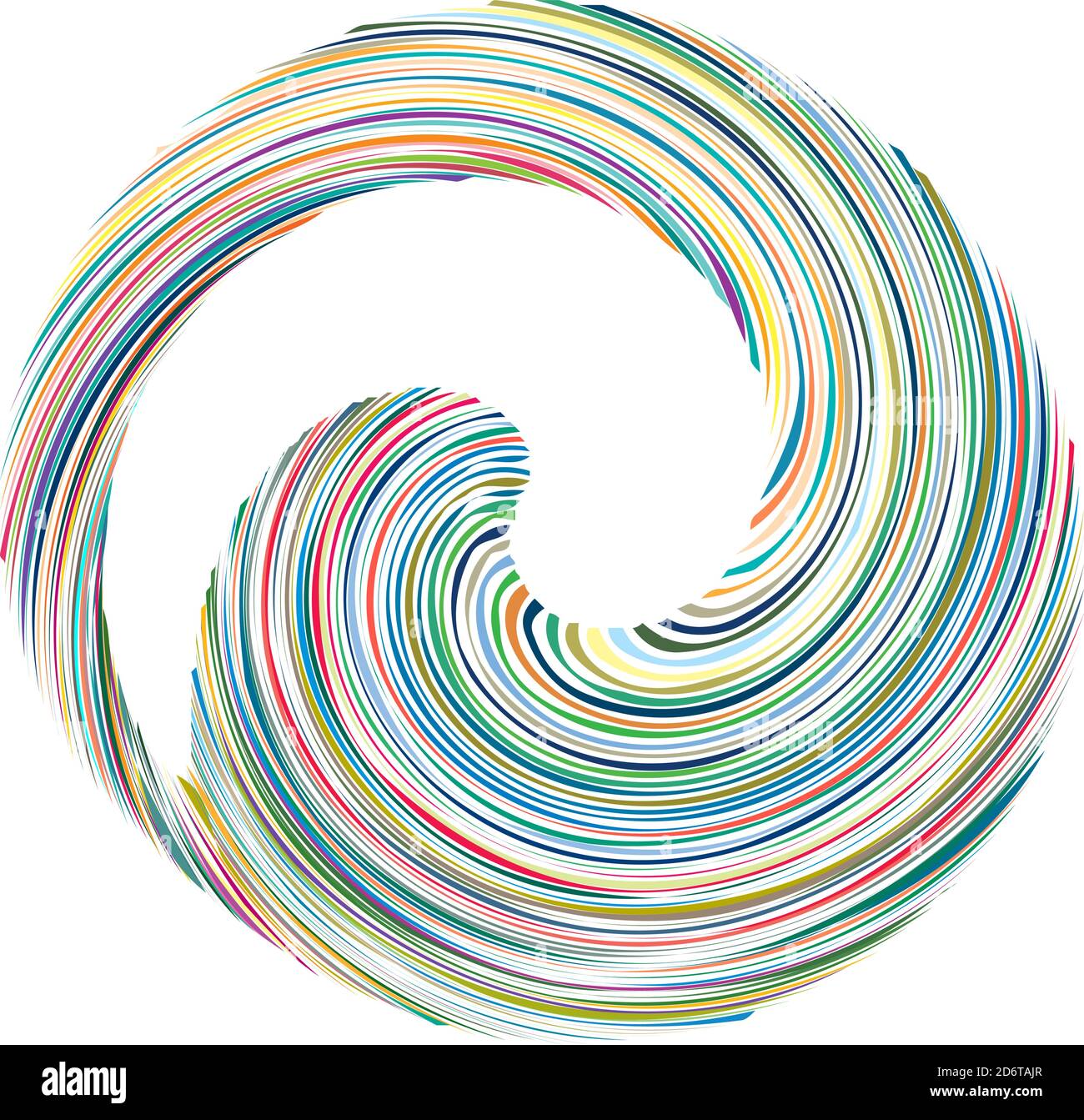 Circular Spiral, swirl, twirl design element. Concentric, radial and ...