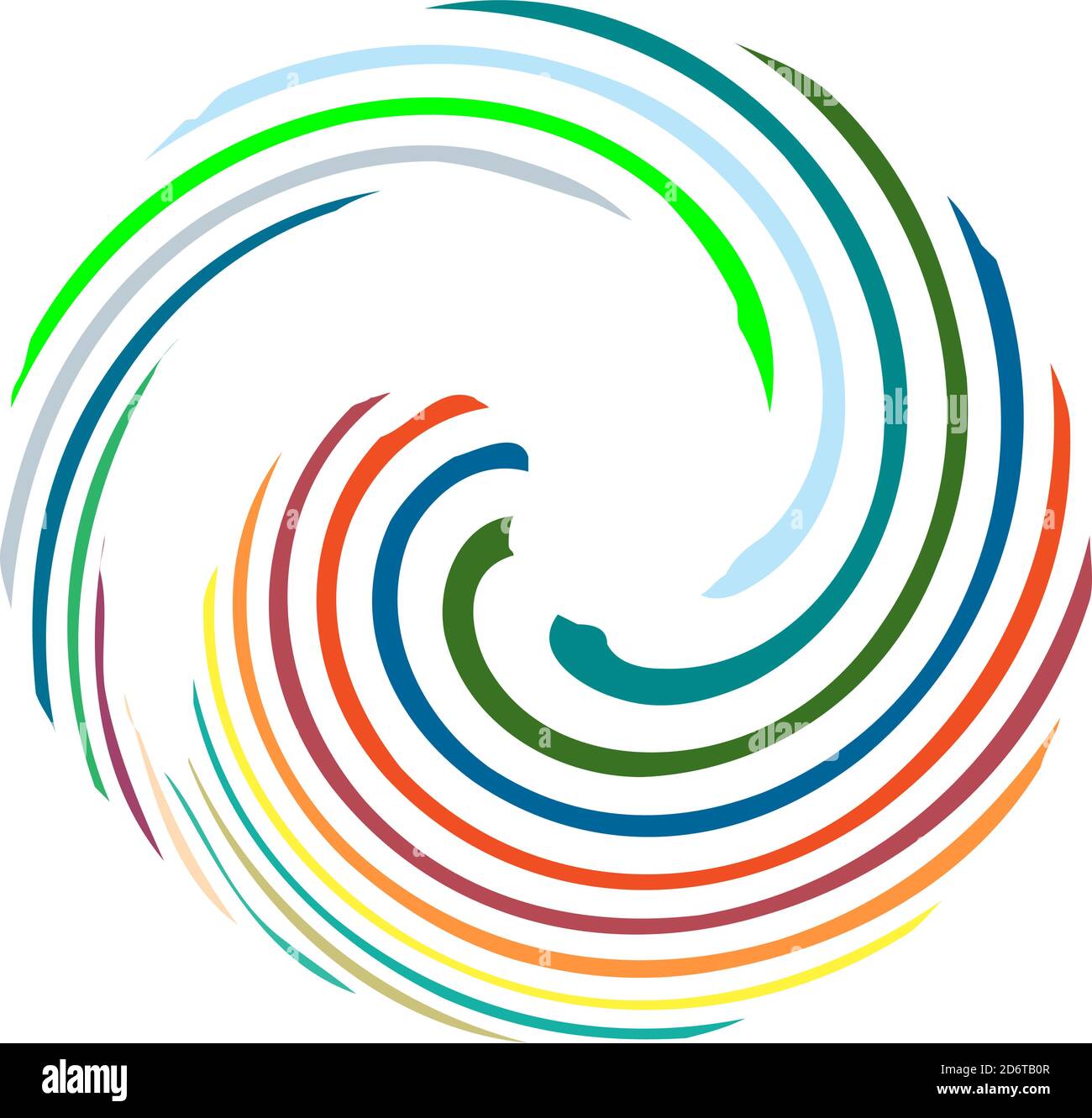 Circular Spiral, swirl, twirl design element. Concentric, radial and ...