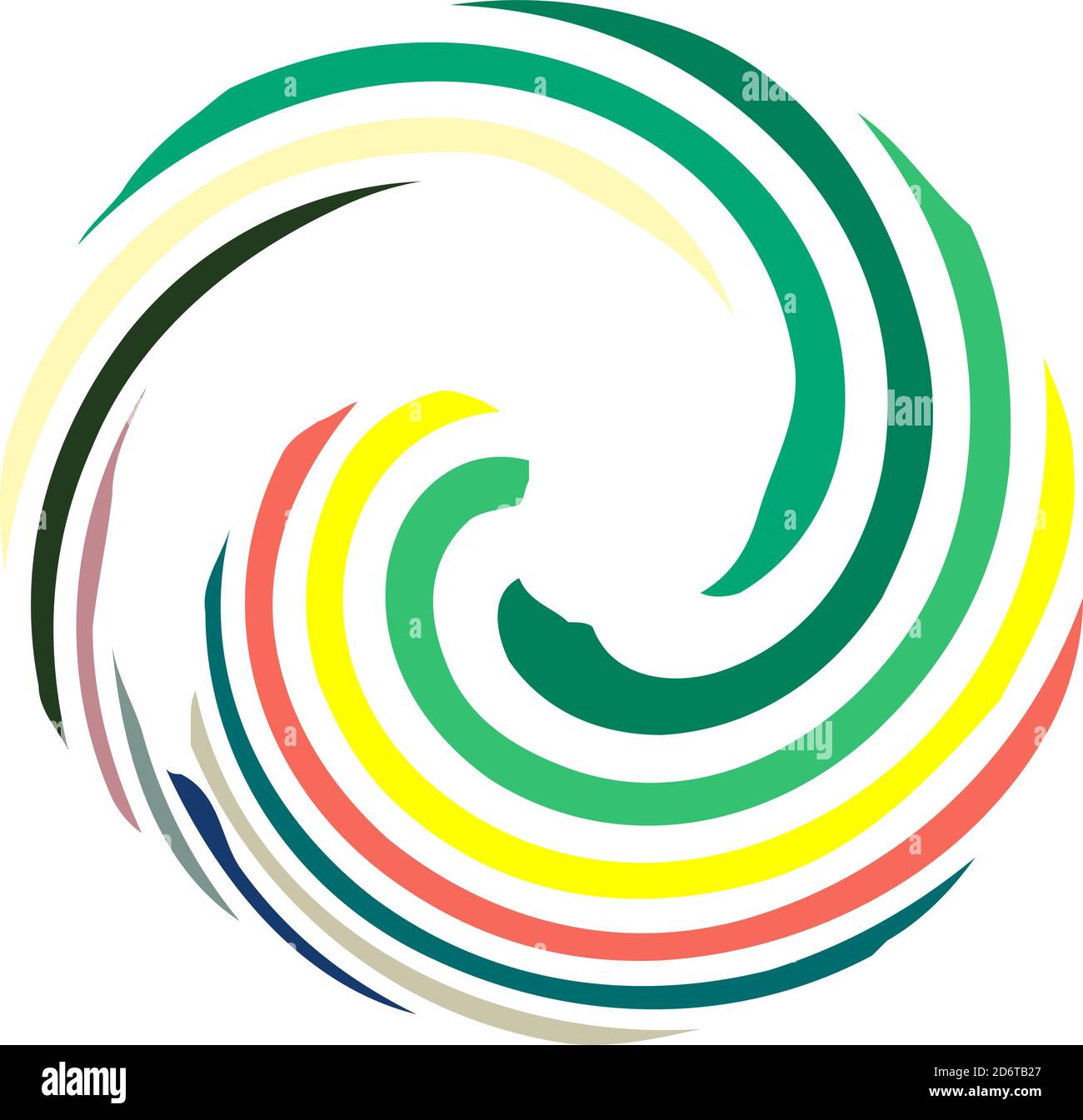 Circular Spiral, swirl, twirl design element. Concentric, radial and ...