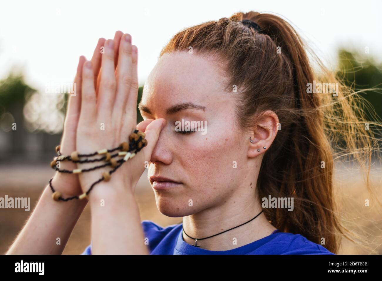 Meditate namaste hi-res stock photography and images - Alamy