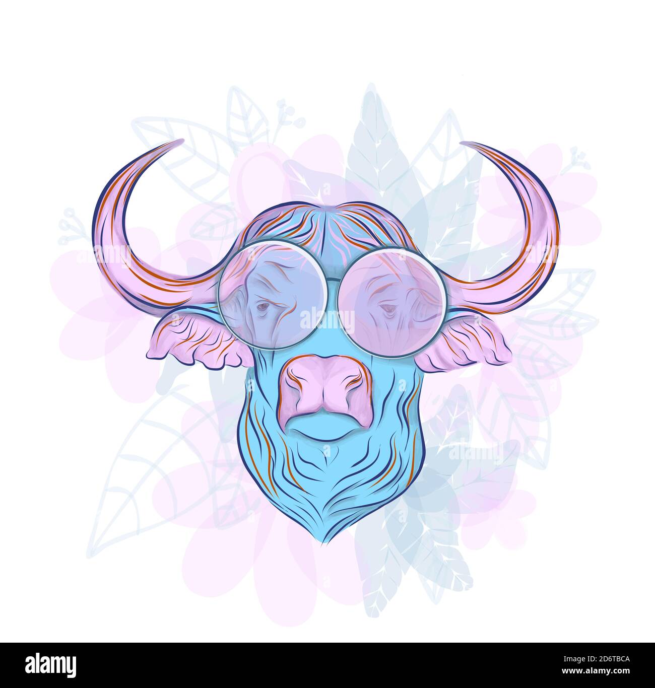 Bull logo. Head of an ox, hand-drawing. Fashion illustration for ...