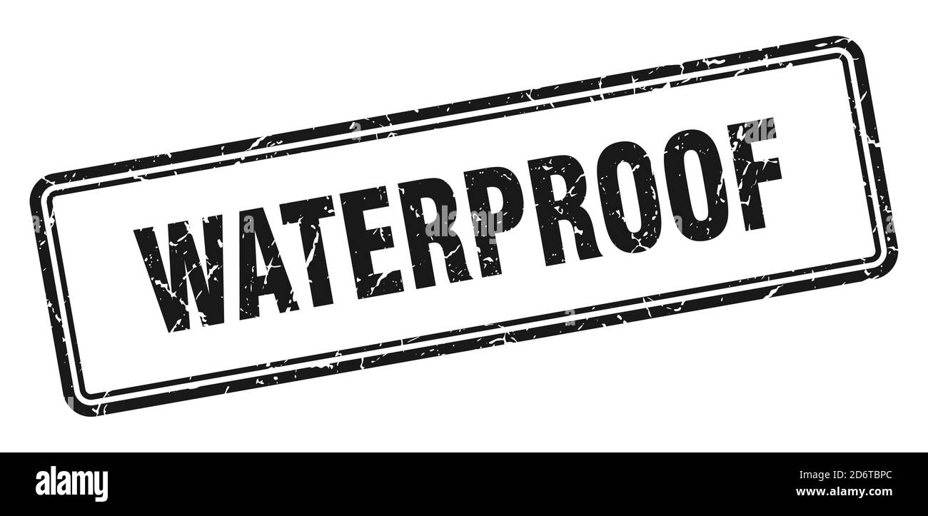 waterproof stamp. square grunge sign isolated on white background Stock ...