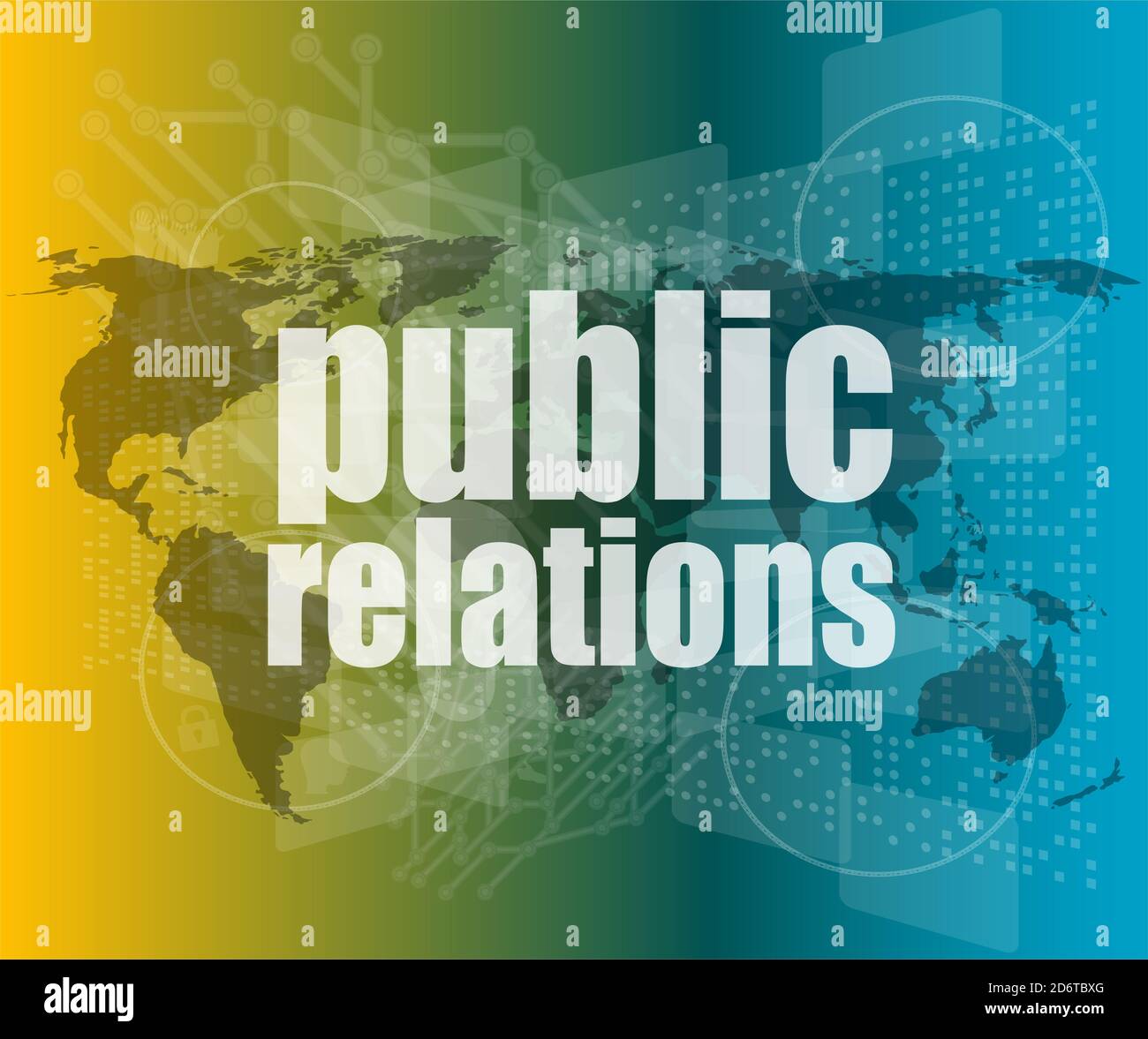 social concept: public relations words on digital screen, 3d Stock ...