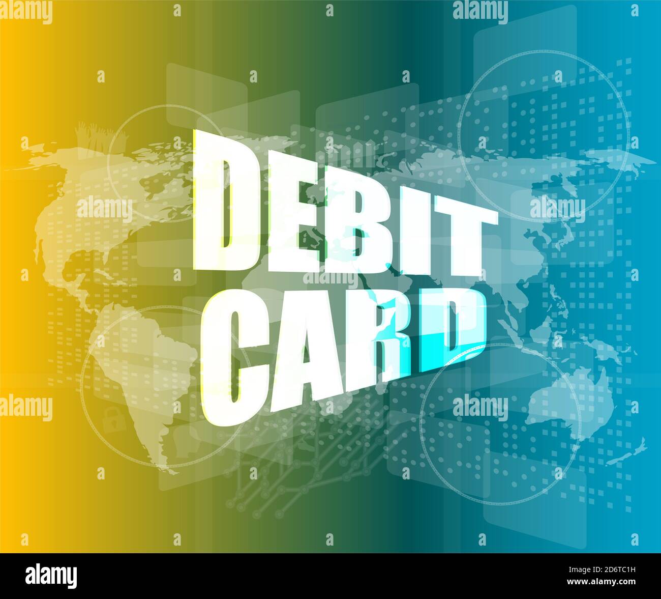 word debit card on digital touch screen Stock Photo - Alamy