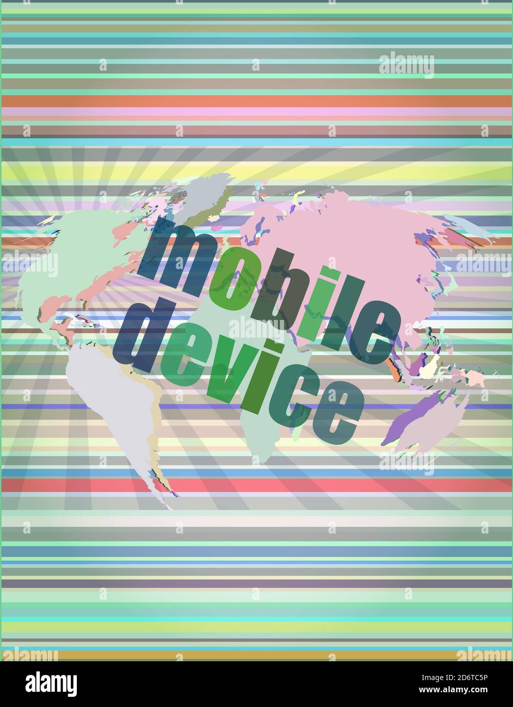 word mobile devices on digital screen 3d Stock Photo - Alamy