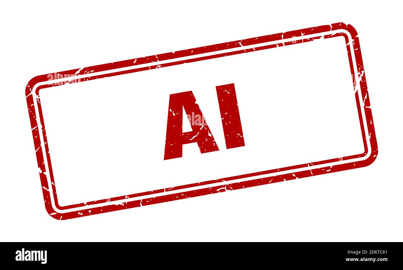 ai stamp. square grunge sign isolated on white background Stock Vector Image & Art - Alamy