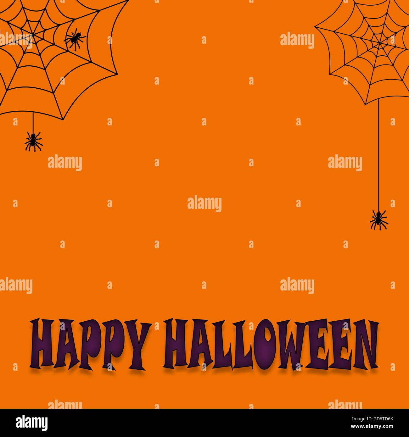 Happy Halloween spider web and spiders for greeting card, poster ...