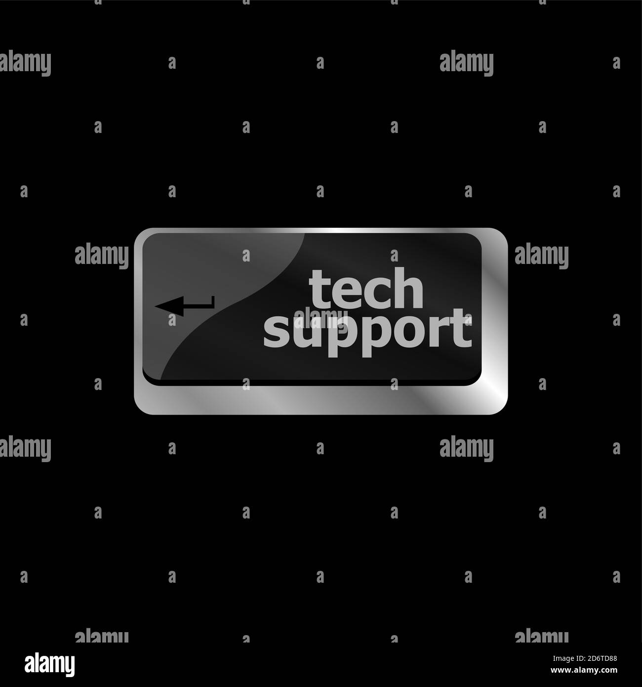 Personal computer keyboard with key tech support Stock Photo - Alamy