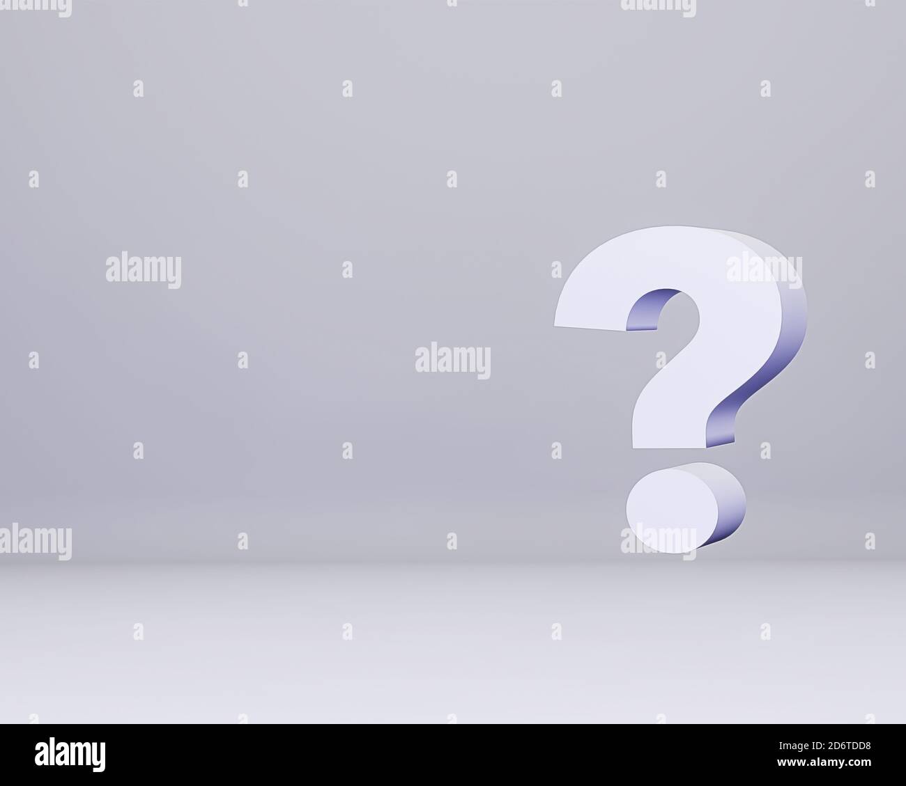 question mark on gray plain background. 3d render Stock Photo - Alamy