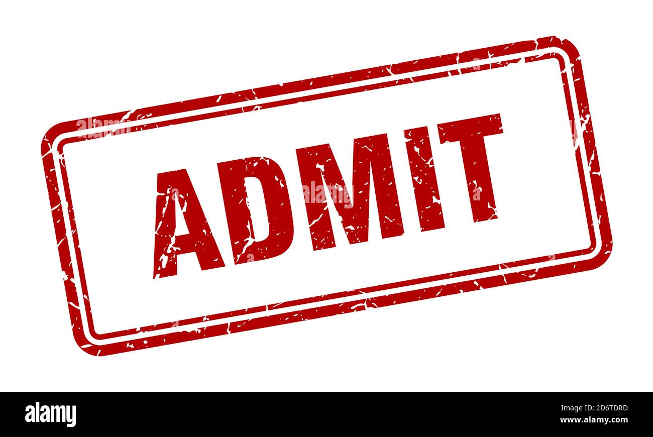 admit stamp. square grunge sign isolated on white background Stock Vector Image & Art - Alamy