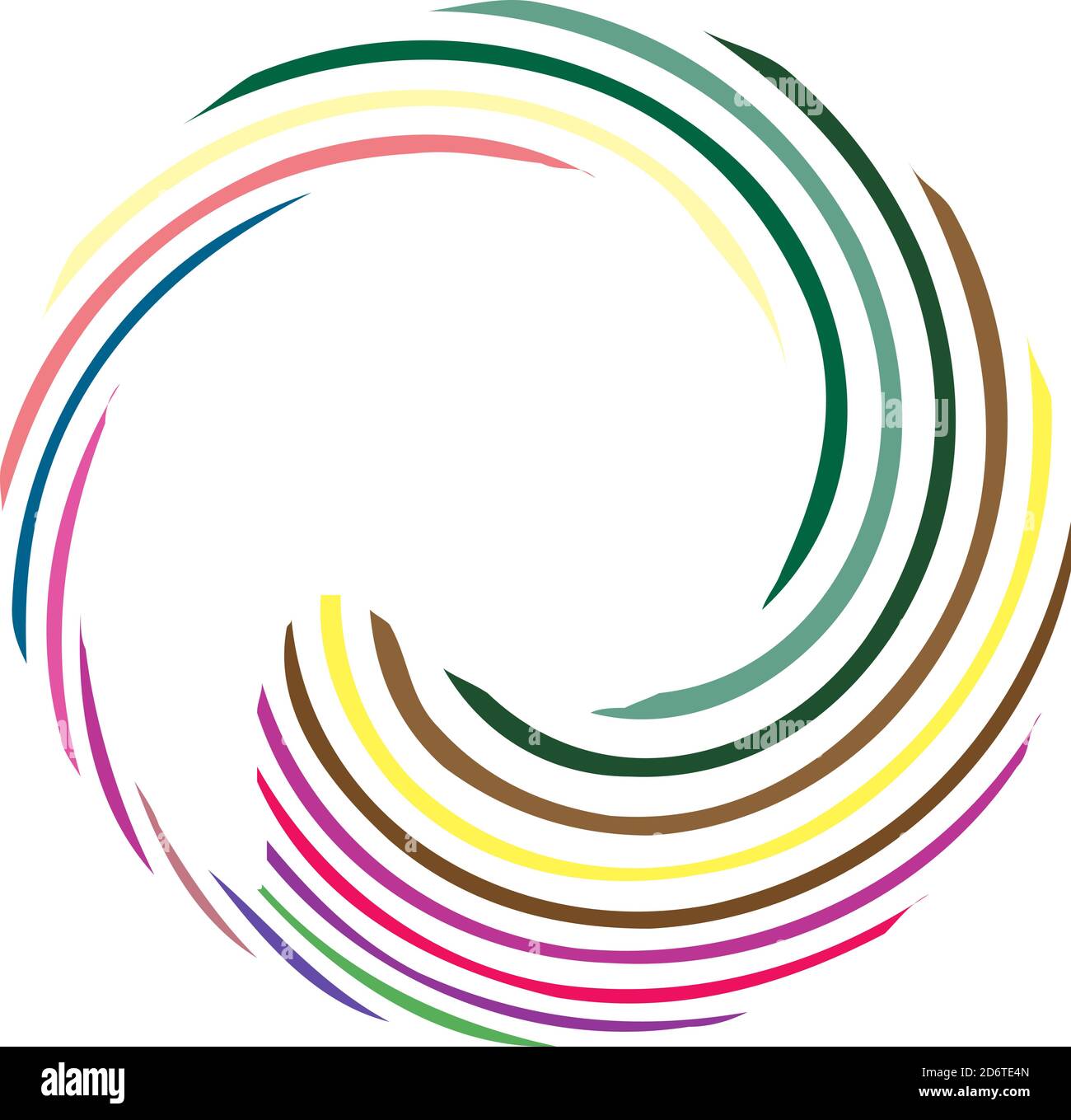 Circular Spiral, swirl, twirl design element. Concentric, radial and ...