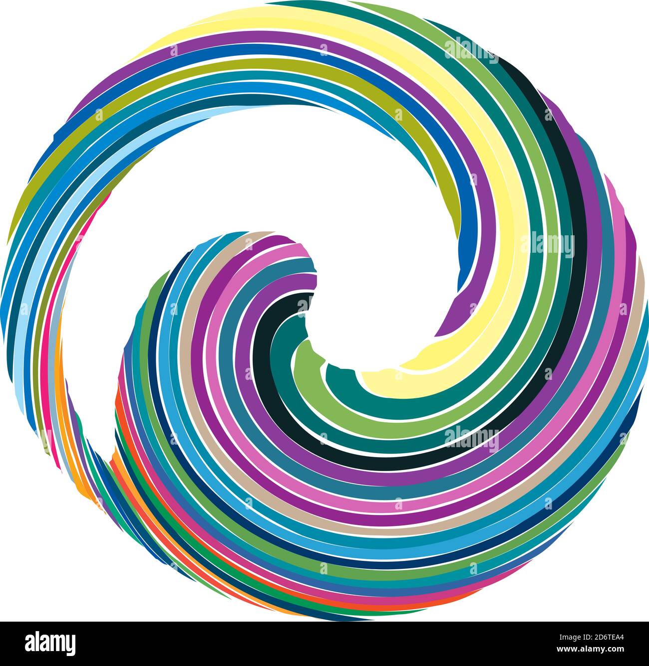 Circular Spiral, swirl, twirl design element. Concentric, radial and ...