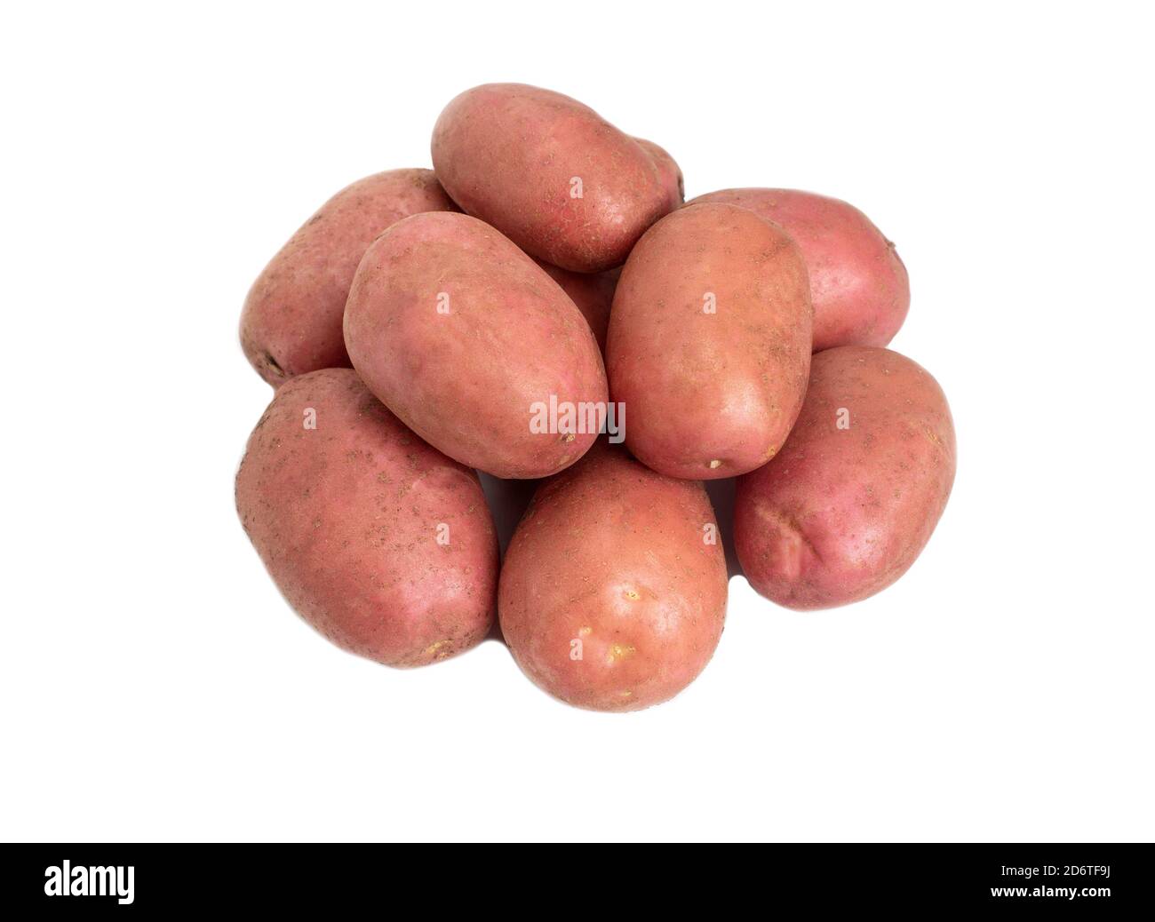 Red natural potatoes on a white background, isolate. Close-up, healthy ...