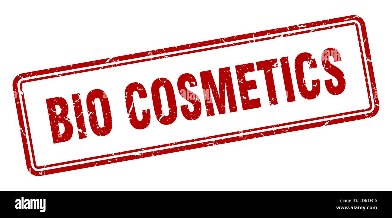 bio cosmetics stamp. square grunge sign isolated on white background ...