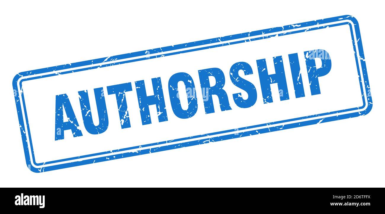authorship stamp. square grunge sign isolated on white background Stock ...