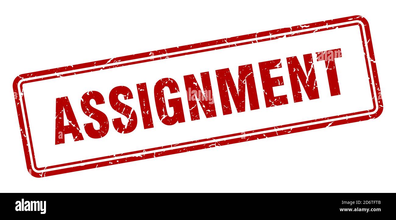 assignment stamp. square grunge sign isolated on white background Stock ...