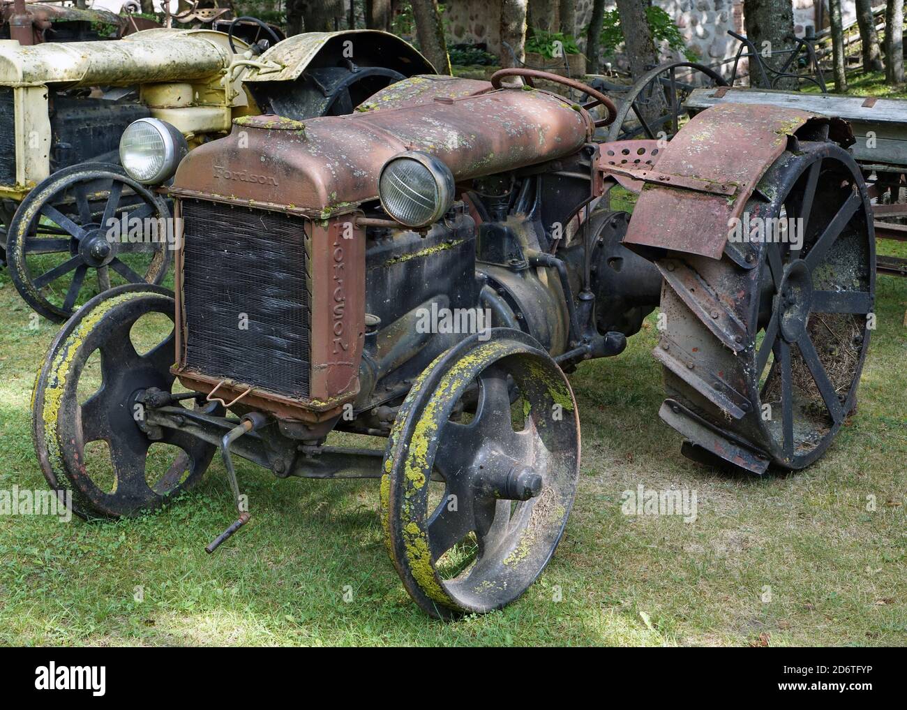 VILNIUS, LITHUANIA -AUGUST 08, 2020: Retro rusty american tractor ...