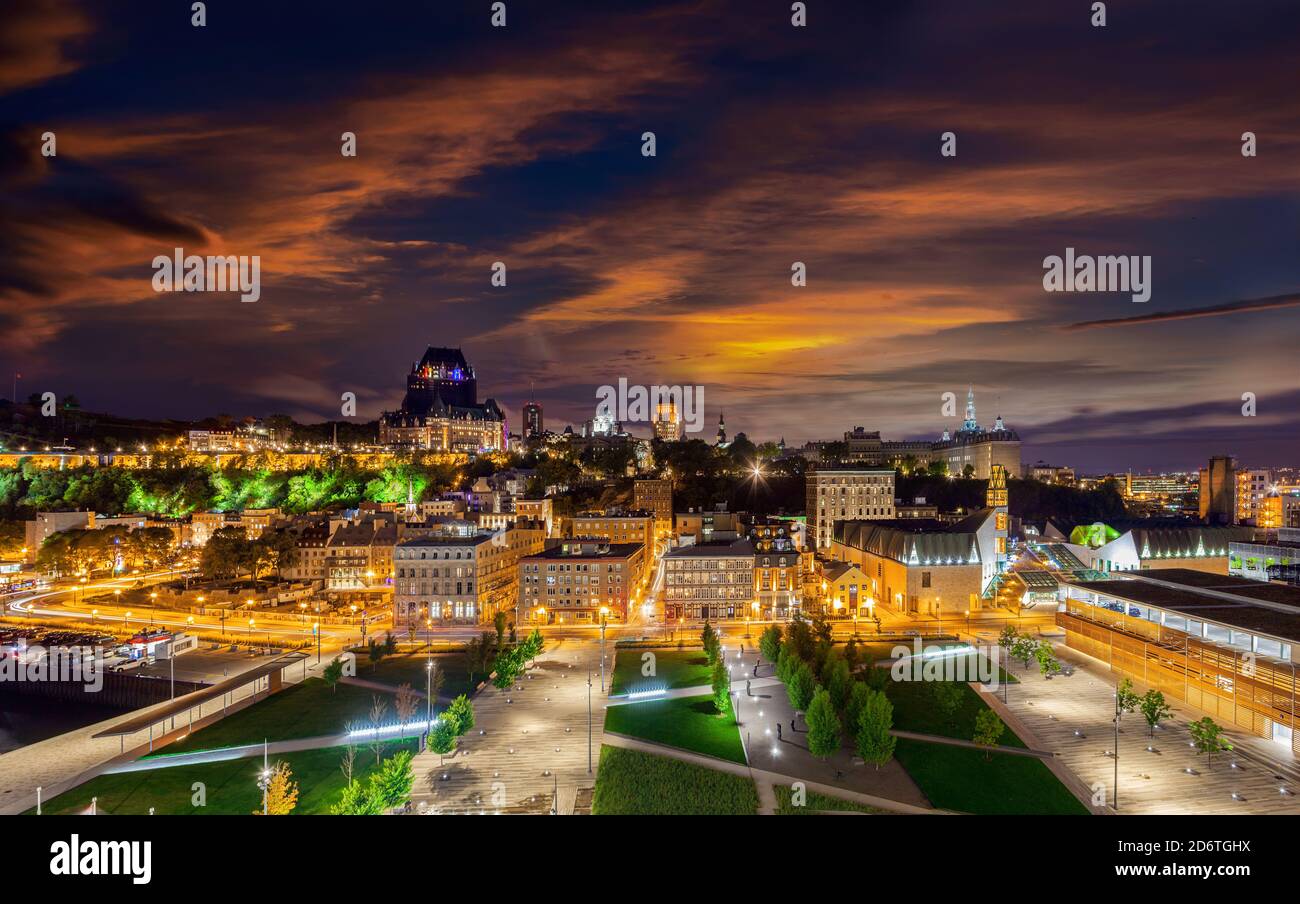 Quebec City after sunset Stock Photo - Alamy