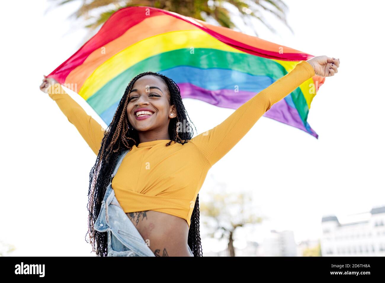 African american woman pride flag hi-res stock photography and images ...