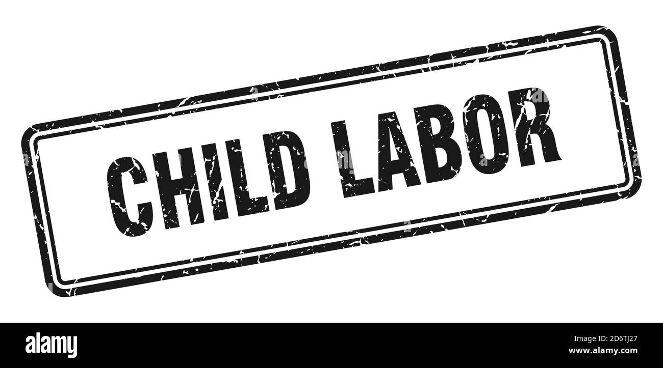 child labor stamp. square grunge sign isolated on white background ...