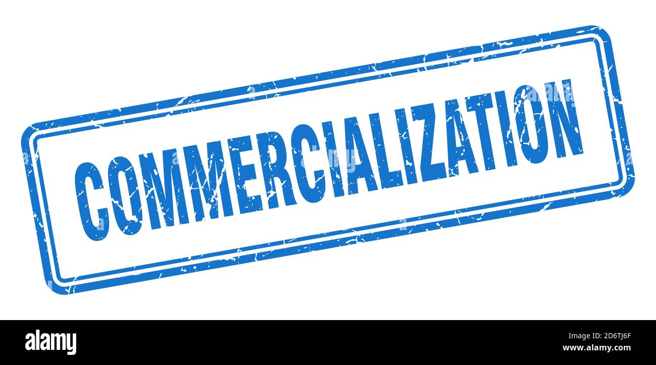 commercialization stamp. square grunge sign isolated on white ...