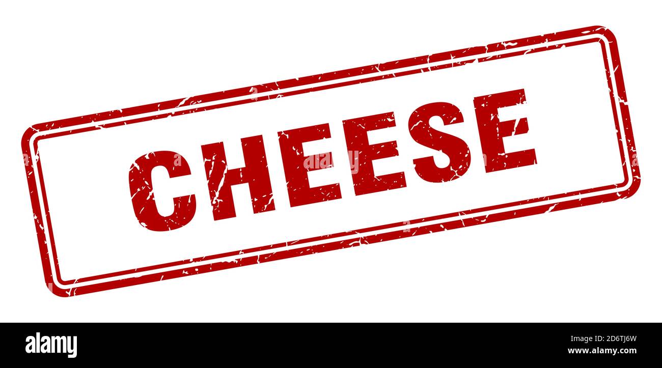 cheese stamp. square grunge sign isolated on white background Stock ...