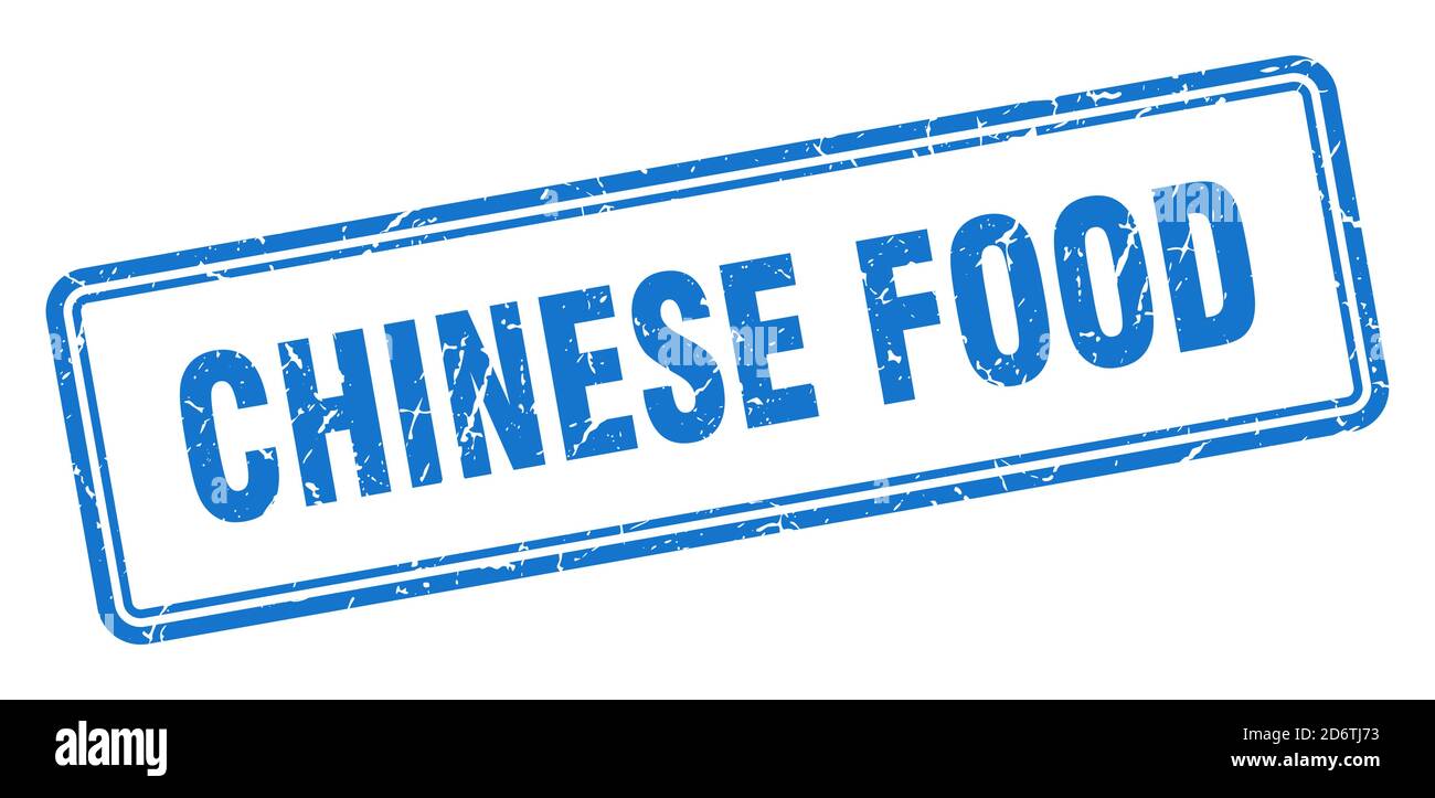 chinese food stamp. square grunge sign isolated on white background ...