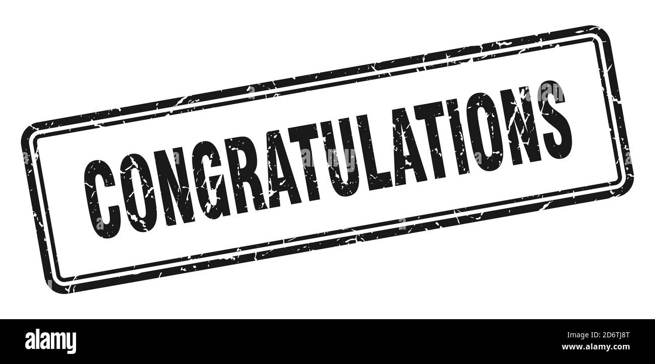 congratulations stamp. square grunge sign isolated on white background ...