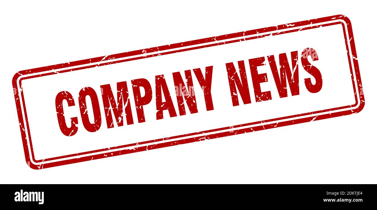 company news stamp. square grunge sign isolated on white background ...