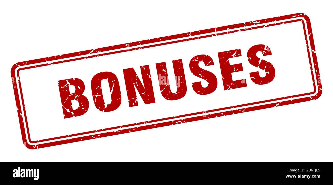 bonuses stamp. square grunge sign isolated on white background Stock ...