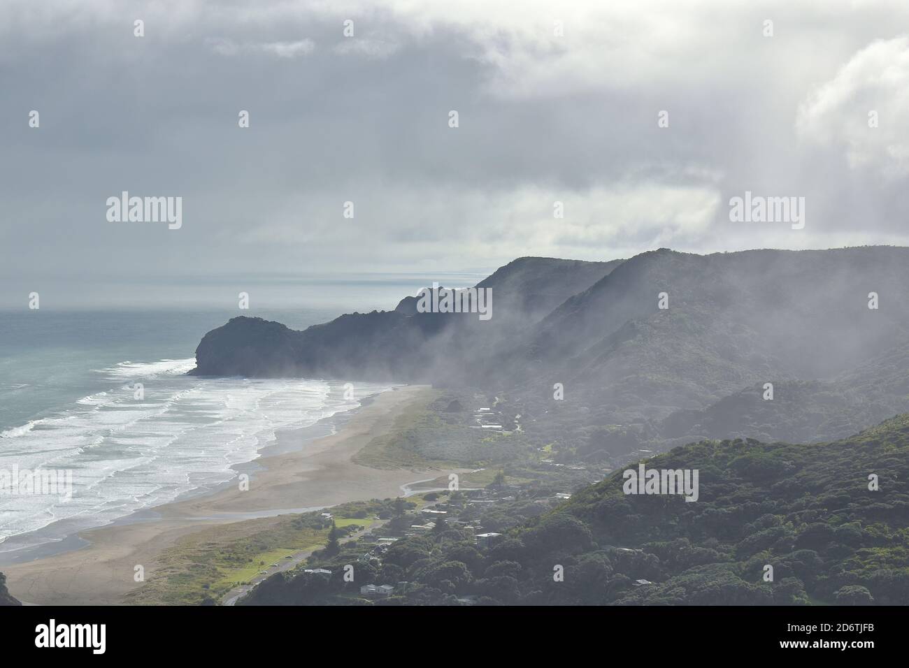 Aerial view of North Piha beach Stock Photo - Alamy