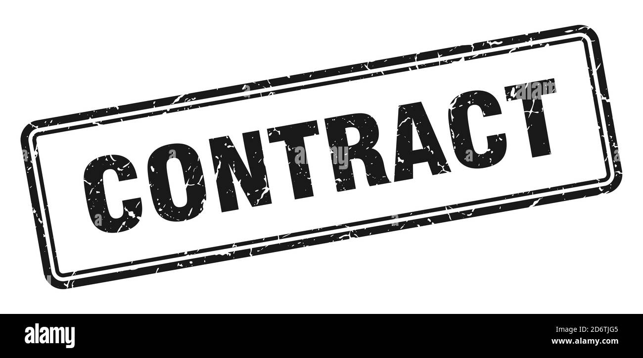 contract stamp. square grunge sign isolated on white background Stock ...
