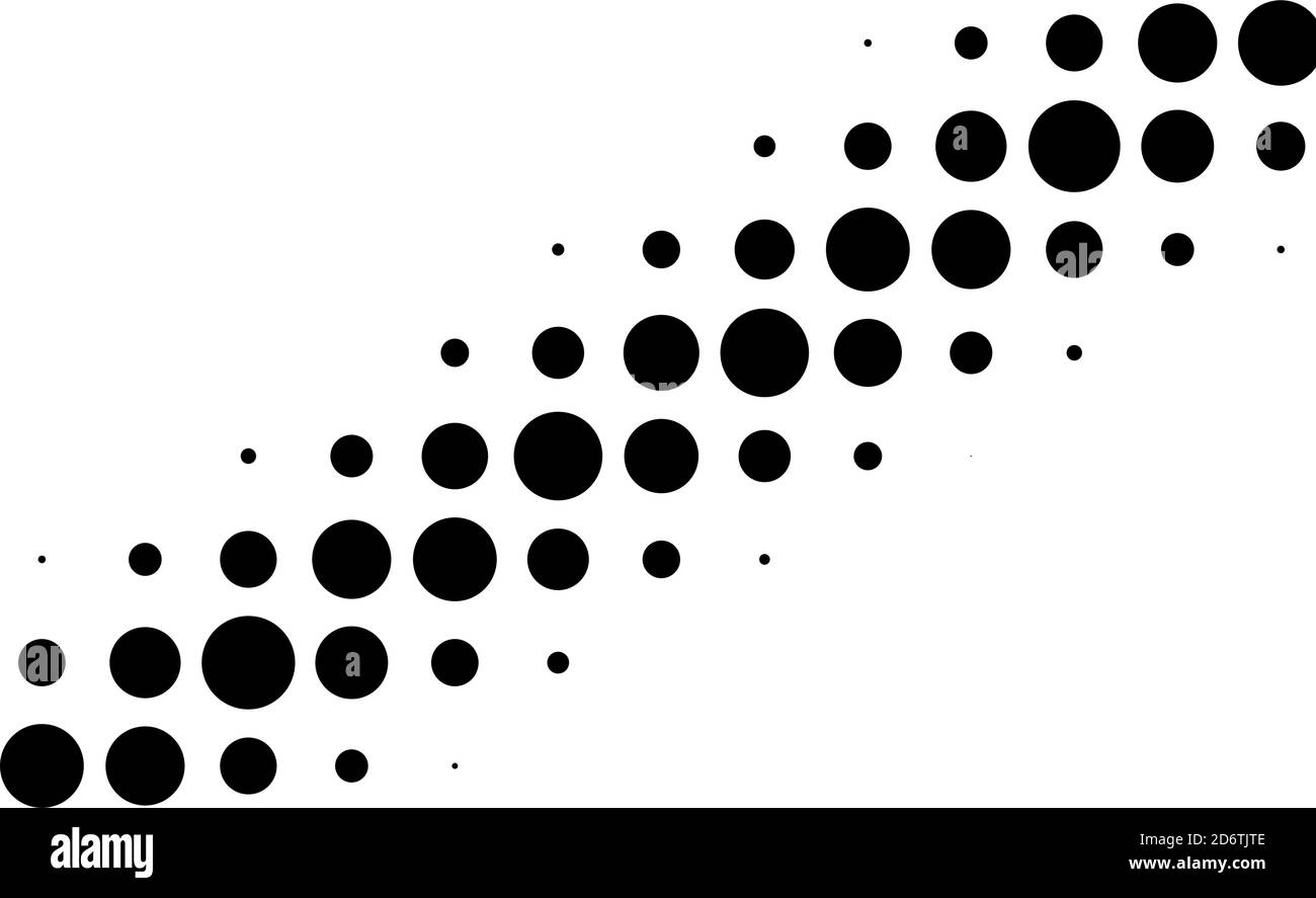 Diagonal, oblique circles, dots halftone vector illustration. Halftone ...