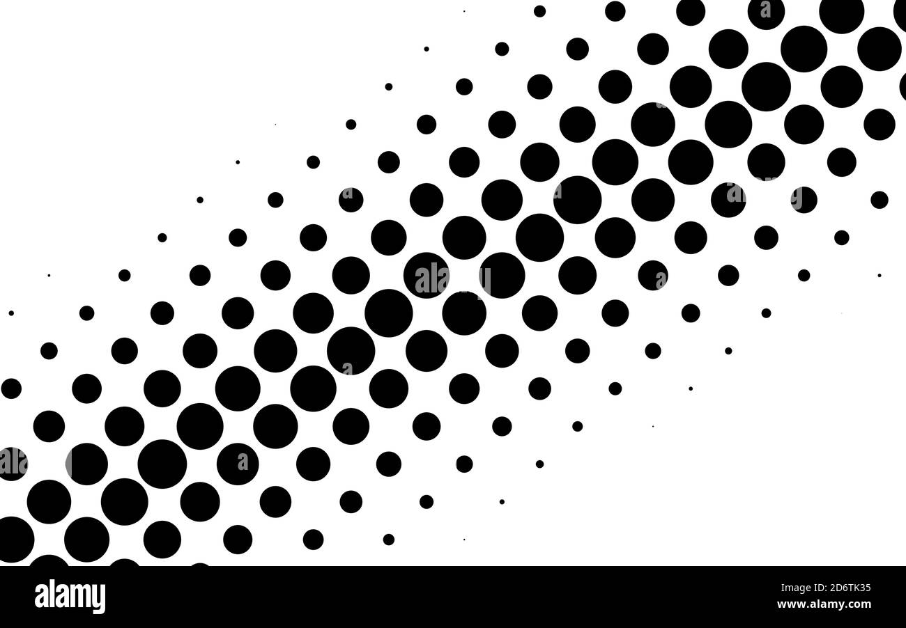 Diagonal, oblique circles, dots halftone vector illustration. Halftone ...