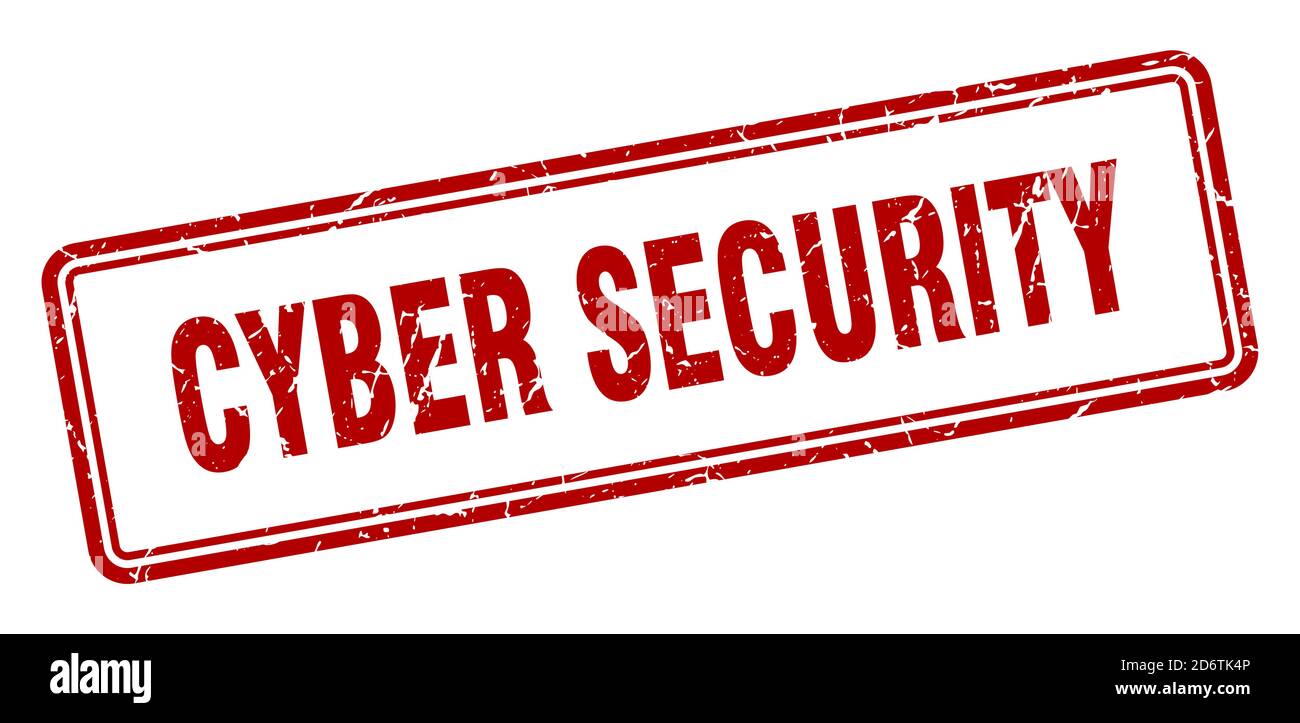 cyber security stamp. square grunge sign isolated on white background ...