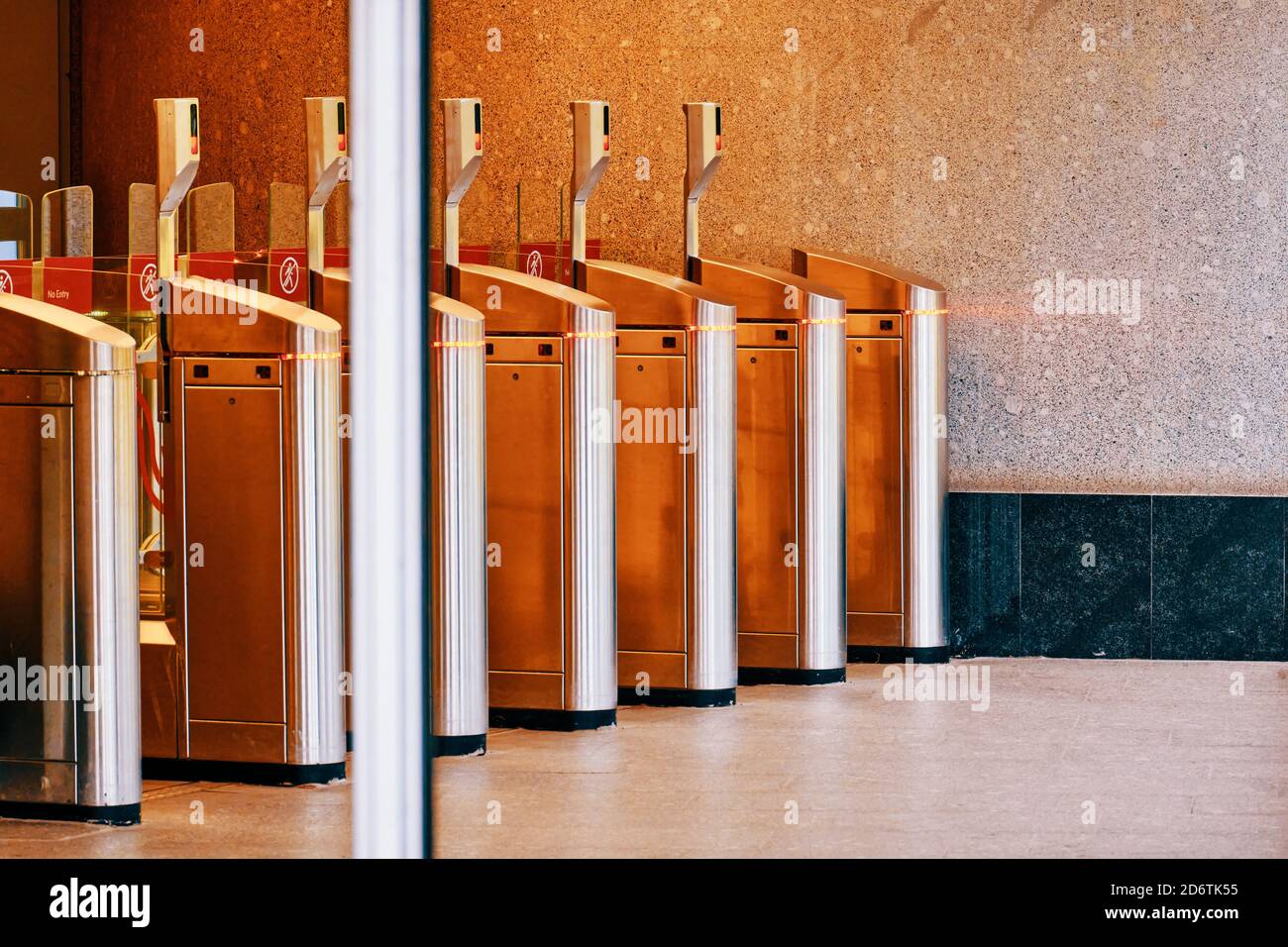 Blocked turnstiles at the train station, close-up Stock Photo - Alamy