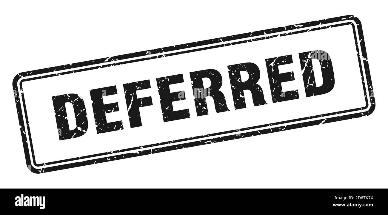 deferred stamp. square grunge sign isolated on white background Stock ...
