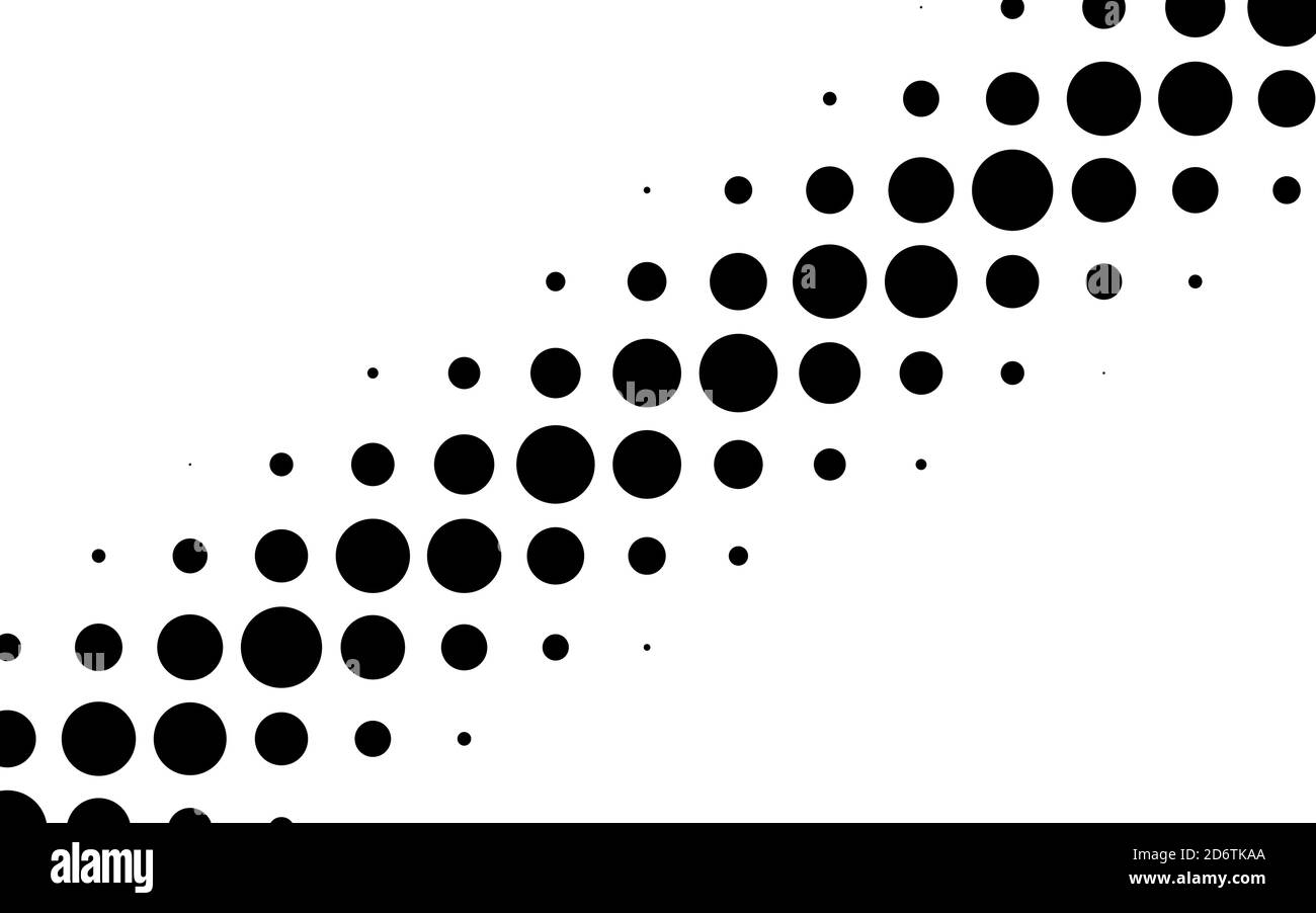 Diagonal, oblique circles, dots halftone vector illustration. Halftone ...