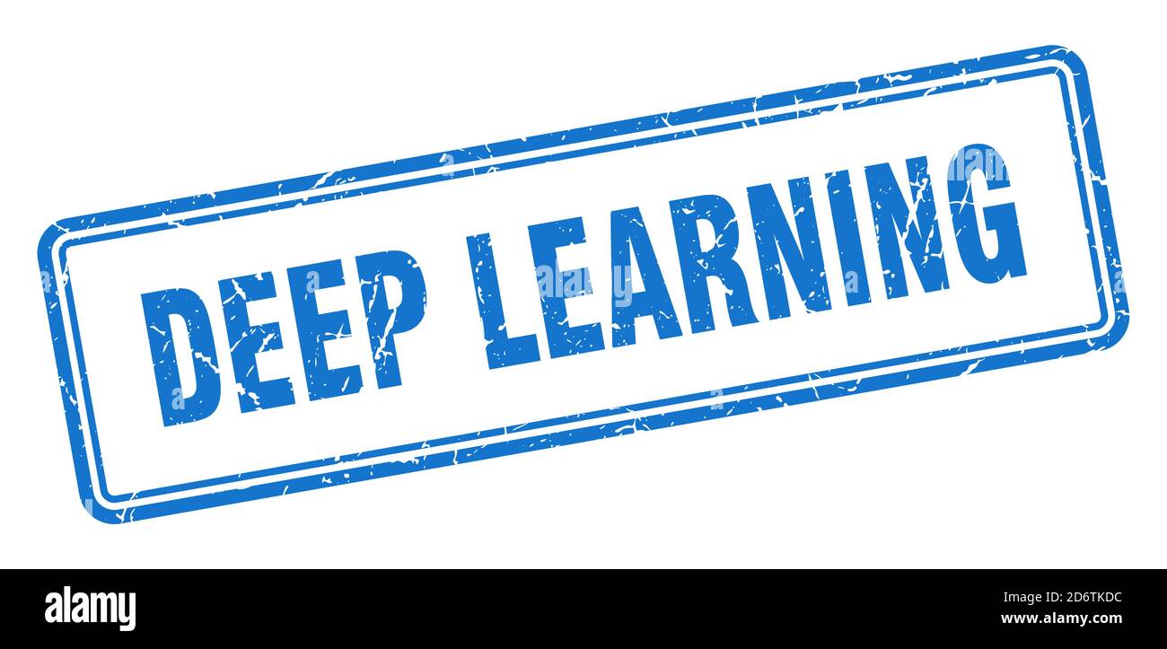 deep learning stamp. square grunge sign isolated on white background ...