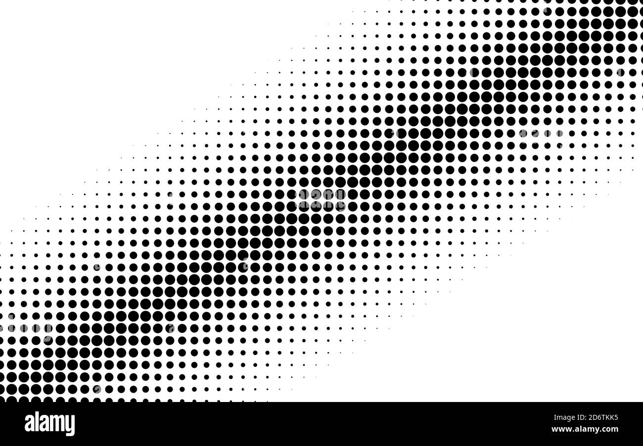 Diagonal, oblique circles, dots halftone vector illustration. Halftone ...