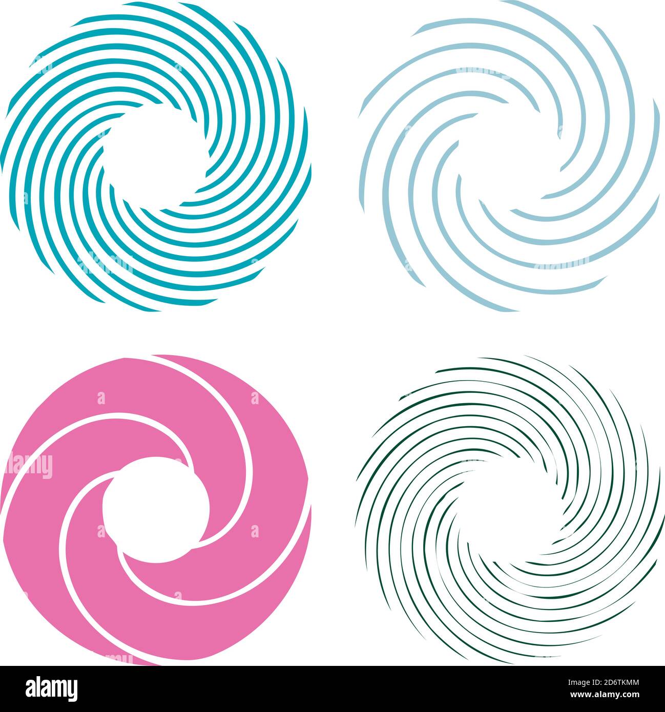 Circular Spiral, swirl, twirl design element. Concentric, radial and ...