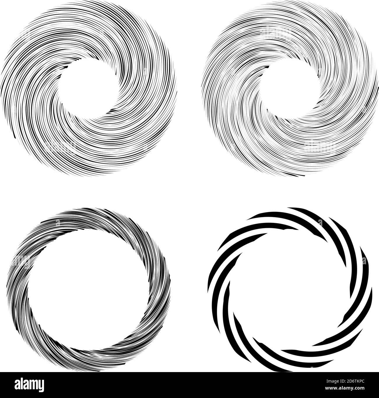 Circular Spiral, swirl, twirl design element. Concentric, radial and ...